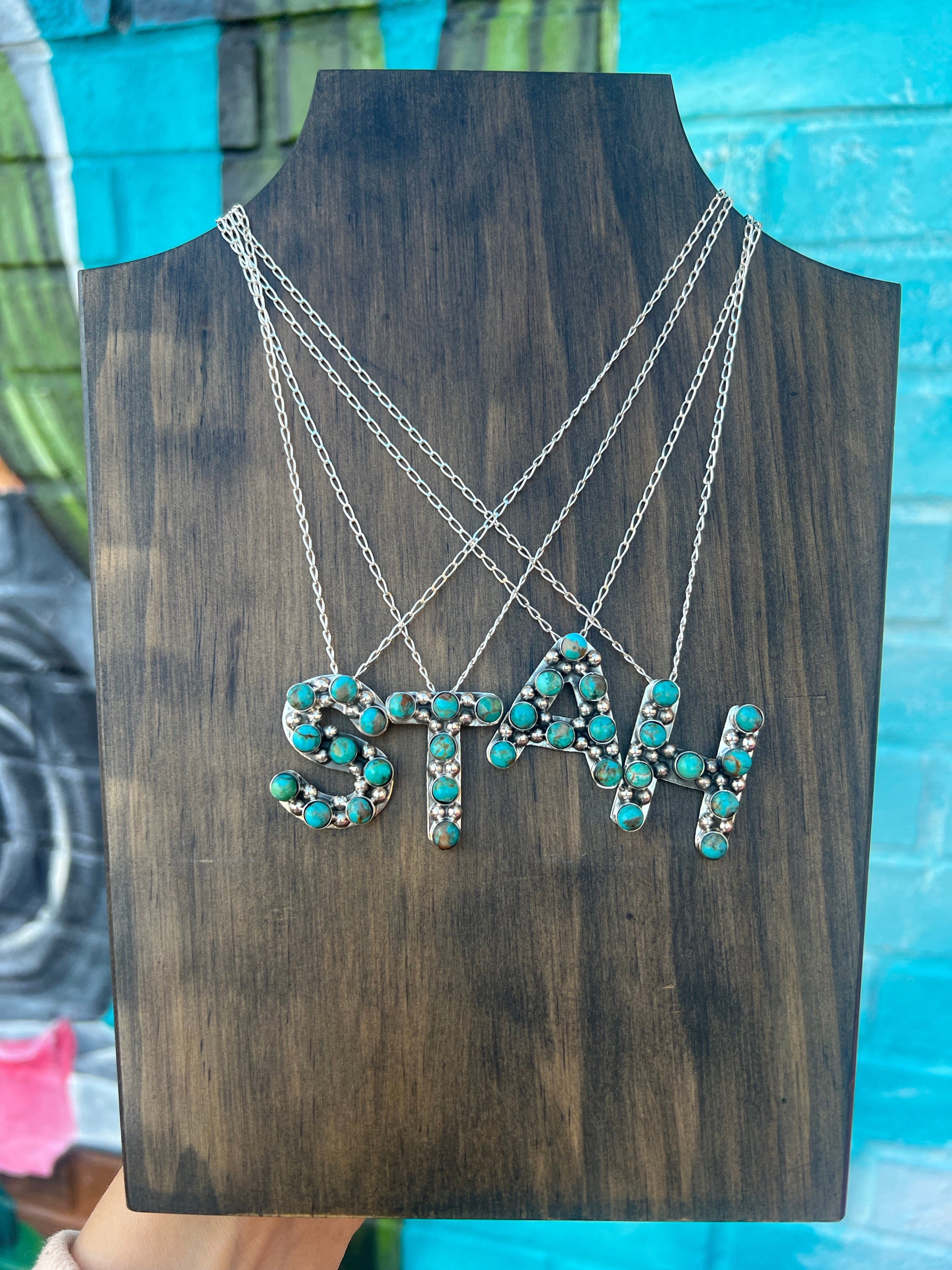Genuine Somona Turquoise Initial Necklace – Wild Horse Boutique